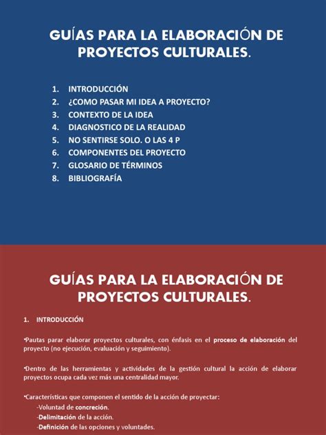 Guías Para La Elaboración De Proyectos Culturales Pdf Presupuesto