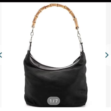Gucci Bags Vintage Gucci Bamboo Handle Shoulder Bag In Black Nylon