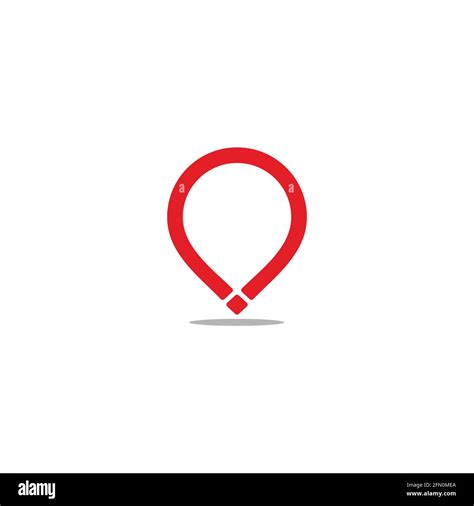 Simple Geometric Red Pin Location Shadow Design Symbol Vector Stock Vector Image Art Alamy