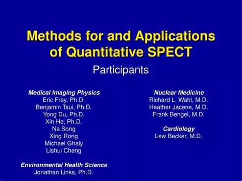 Ppt Methods For And Applications Of Quantitative Spect Powerpoint