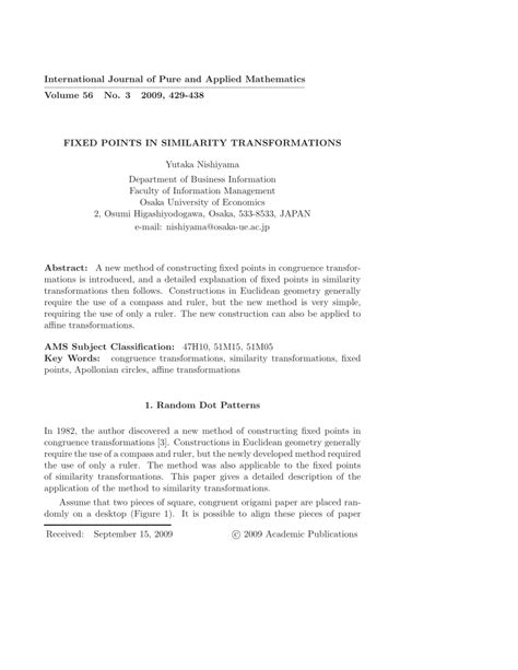 pdf fixed points in similarity transformations