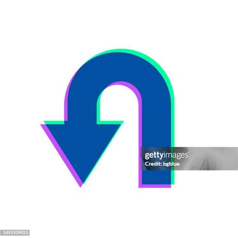 Uturn Direction Arrow Icon With Two Color Overlay On White Background