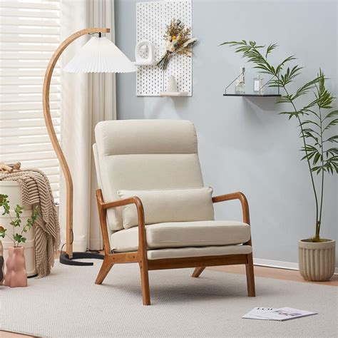 Karl Home Accent Chair Mid Century Modern Chair With Pillow