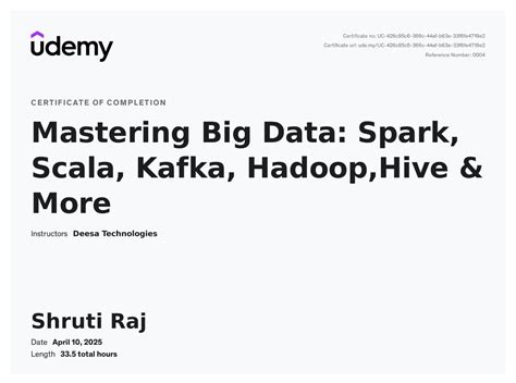 Mastering Big Data Certificate Big Data Tools And Techniques