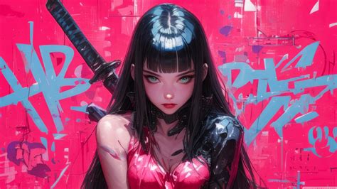Samurai Girl Art 4k Uhd Wallpaper For Ultrahd Desktop And Tv