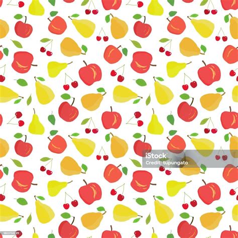 Fruit Background Vector Repeatable Texture Stock Illustration Download Image Now Apple