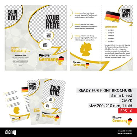 Brochure Design Template Discover Germany Ready For Print 3 Mm Bleed Flayer Leaflet