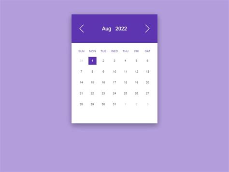 Html5 Css3简洁的日历表代码