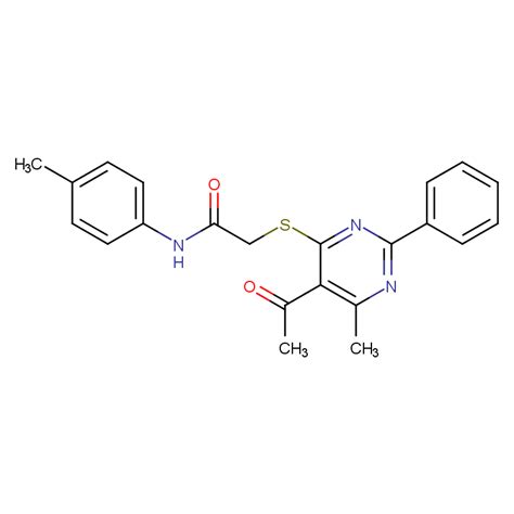 2 [ 5 Acetyl 6 Methyl 2 Phenyl 4 Pyrimidinyl Thio] N 4 Methylphenyl Acetamide 117831 36 4 Wiki
