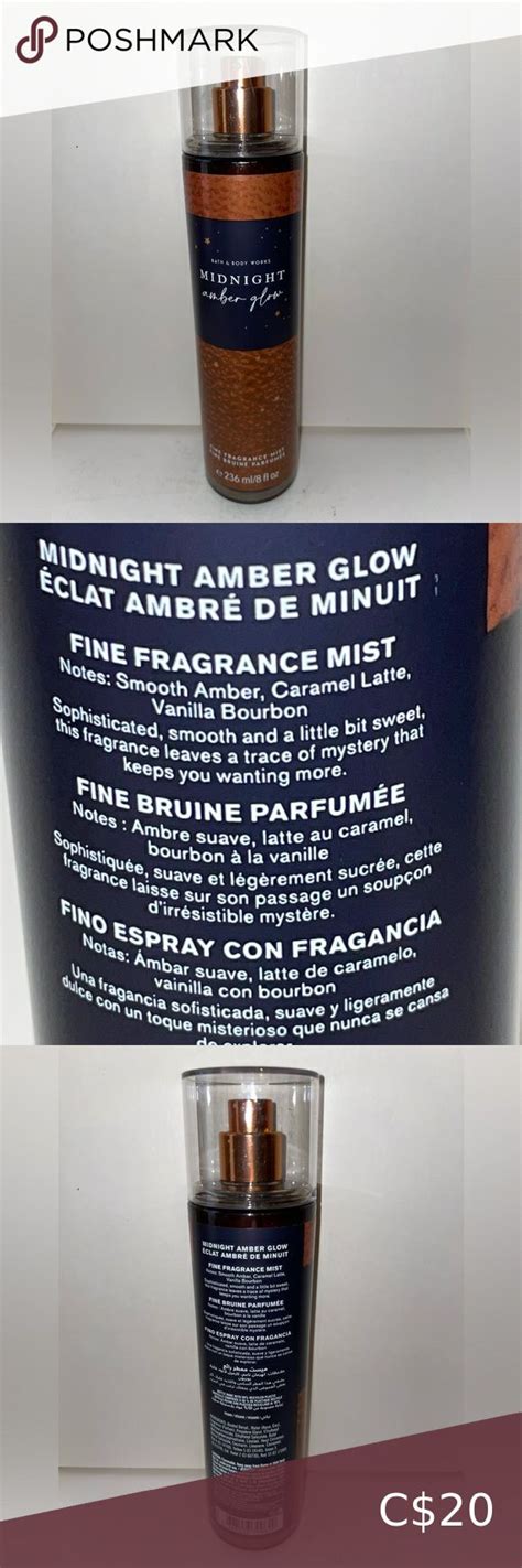 Bath And Body Works Midnight Amber Glow Fine Fragrance Mist 8oz