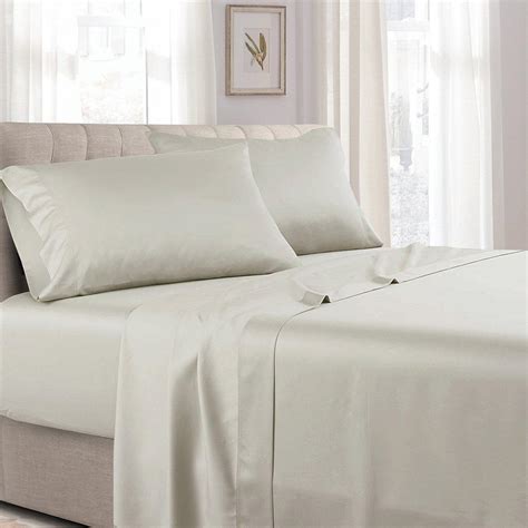 Split Queen Bed Sheet Set Solid 340 Thread Count