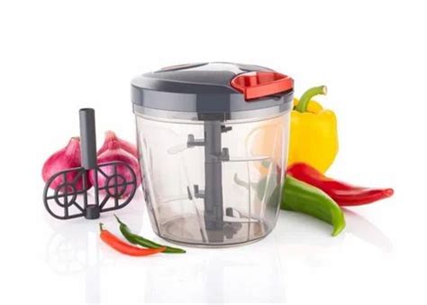 Manual Plastic Food Chopper 1000ml For Vegetables Slicing Function