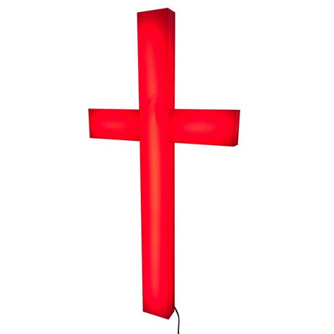 Fixturedisplays Cross Christian Lighted Church Sign Red Plexiglass Led