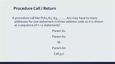 Three Address Code In Compiler Design Pptx