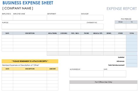 Free Pdf Expense Report Templates And Forms Smartsheet