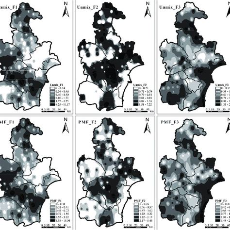 Spatial Distribution Of Factor Scores Calculated From Unmix Upper And
