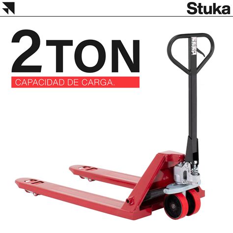Patín Hidráulico Stuka Transpaleta Para Carga De Tarimas 2 Toneladas