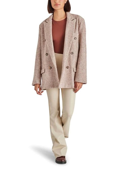 Buy Steve Madden Darcie Double Breasted Blazer In Tan Multi At 43 Off Editorialist