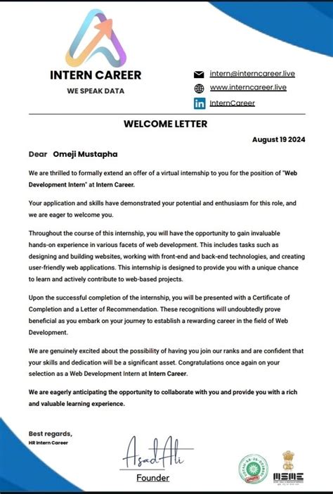 Omeji Mustapha On Linkedin Interncareer Webdevelopment Internship Careergrowth Learningjourney