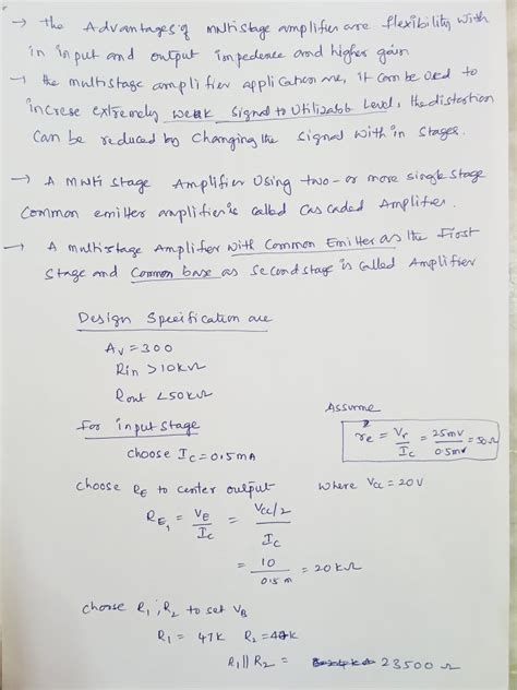 Solved A Design A Multi Stage Amplifier With Bjt Transistors To The