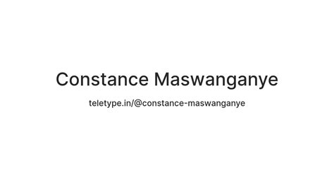 Constance Maswanganye — Teletype