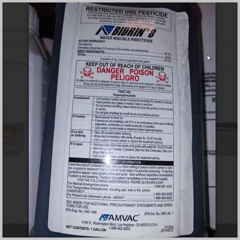 Rup Bidrin 8 Insecticide Gallon Dnr Agcare Products