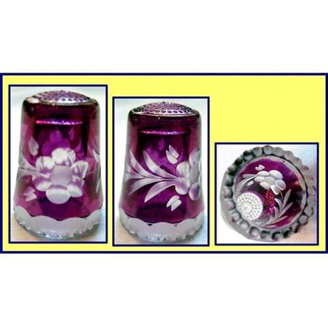 Cut Cased Glass Ruby Cranberry Thimble 1261721