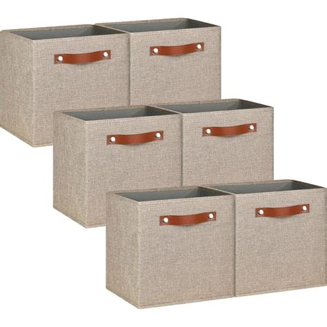 Free Shipping Pomatree 13x13 Storage Cubes 6 Pack Linen Fabric 13