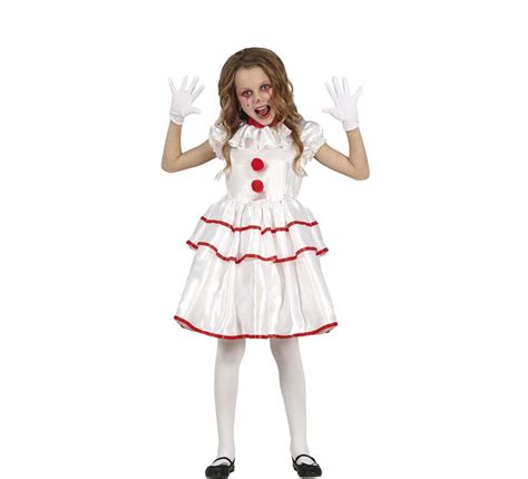 Demonic White Clown Costume For Girls