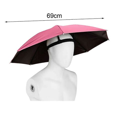 69cm Uv Protection Umbrella Hat Hands Free Sun Blocking Umbrella Hat