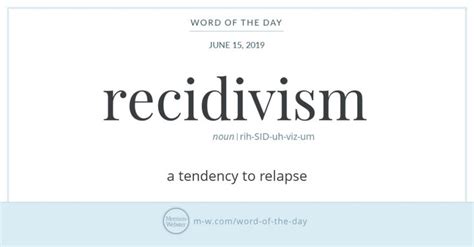 Definition Of Recidivism Uncommon Words Weird Words Thesaurus Words