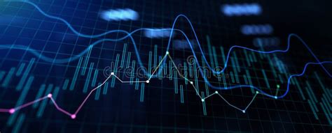 Financial Charts Diagram Stock Market Data Analysis Concept On Virtual