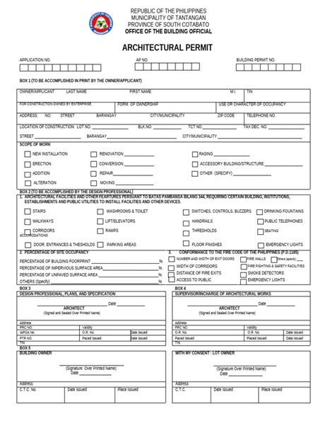 Architectural Permit Application Form Pdf Elevator