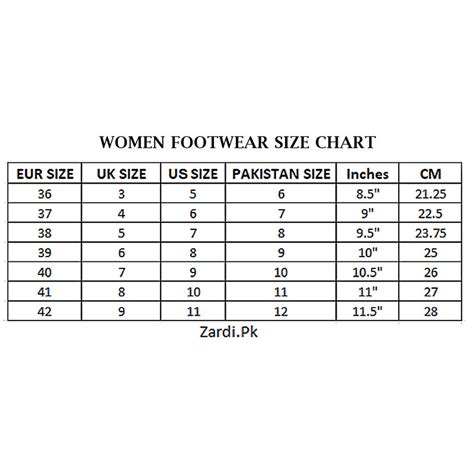 International Shoe Size Chart Converter Tables For Pakistan Shoe Size