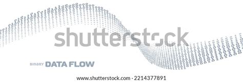 Digital Stream Binary Wavy Data Flow Stock Vector Royalty Free