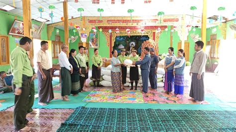 ပန်းတောင်းမြို့နယ်၌ မီးဘေးသင့်ပြည်သူများအား ထောက်ပံ့ငွေများ၊ ဆန်၊ စားနပ