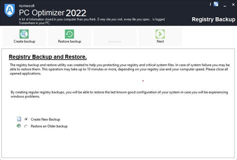 Asmwsoft Pc Optimizer Registry Backup And Restore Tool