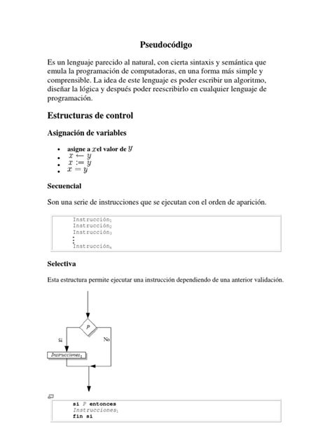 Pseudocodigo Pdf Algoritmos Lenguaje De Programación