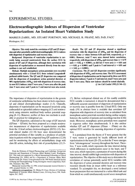 pdf electrocardiographic indexes of dispersion of ventricular