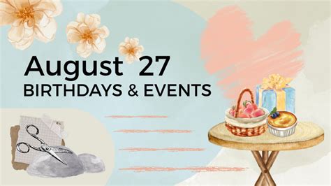 August 27 Birthdays And Events National Day Calendar