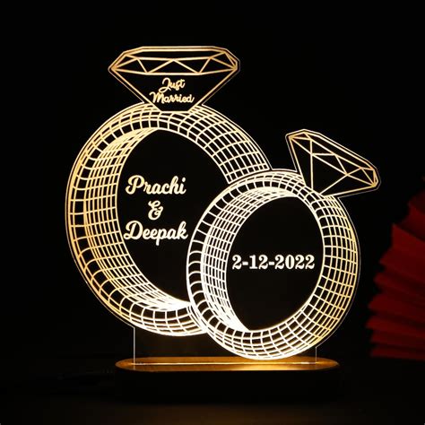 Led Engraved Couple Ring Frame Winni