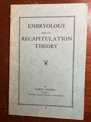 Embryology And The Recapitulation Theory Harry Rimmer Vintage Booklet