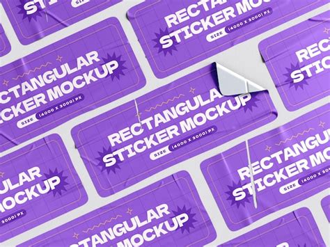 Premium Psd Rectangular Sticker Mockup