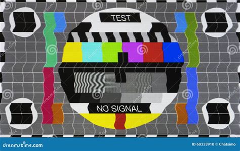 No Signal TV Test Pattern Vector Television Colored Bars Signal Introduction And The End Of