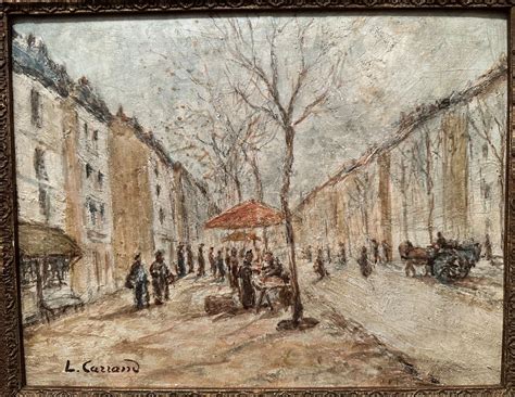 Proantic Louis Hilaire Carrand Tableau Scène De Marché Boulevard De