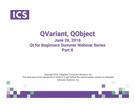 Qvariant Qobject — Qts Not Just For Gui Development Pdf Programming Languages Computing