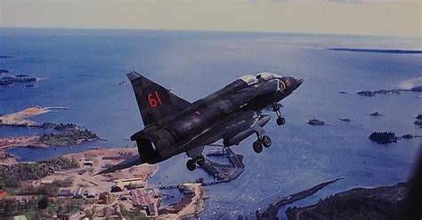 Swedish Saab 37 Viggen Flying Over A Dam Imgur