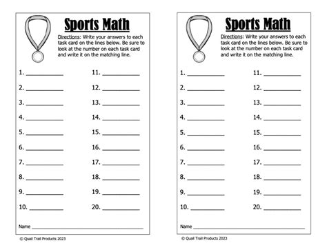 Grade 4 Sports Math Task Cards Made By Teachers