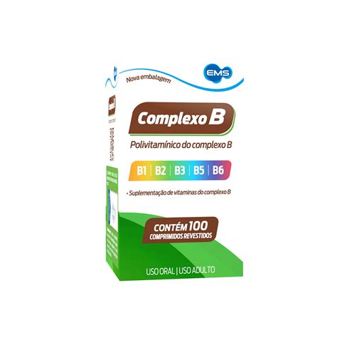 Complexo B Comprimido Ems Caixa Com 100 Comprimidos Revestidos