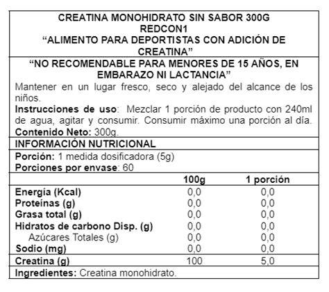 Creatine Monohydrate 60 Serv Redcon1 Supletech